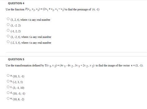 Solved QUESTION 4 Use The Function T V1 V2 V3 2v Chegg Com