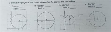 Solved I Given The Graph Of The Circle Determine The Center And The Radius 1 Center 2