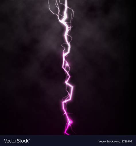 Lightning Flash Light Thunder Spark On Black Vector Image
