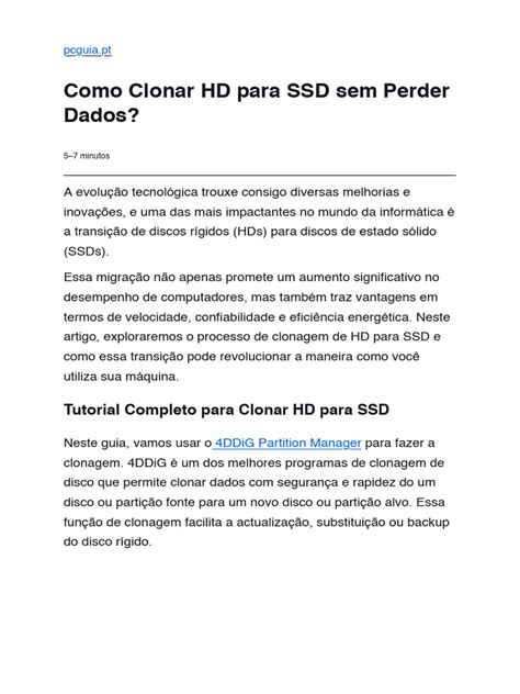 Como Clonar Hd Para Ssd Sem Perder Dados Pdf Drive De Disco Rígido Disco De Estado Sólido