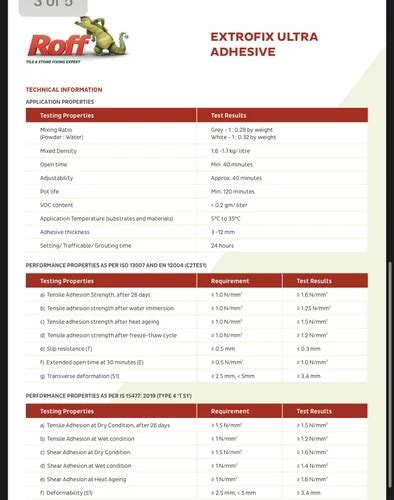 Roff Extrofix Ultra Adhesive Packaging Size 20 Kg Bag At 750 Bag In Chennai