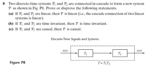 Solved Two Discrete Time Systems T And T Are Connected Chegg Com