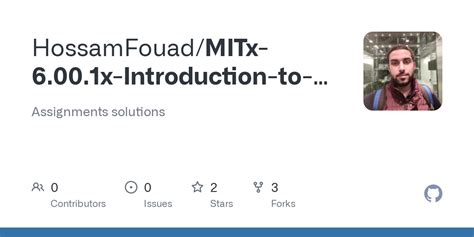 Github Hossamfouadmitx 6001x Introduction To Computer Science And