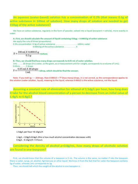More Calculation Exercises Pdf Liquids Water