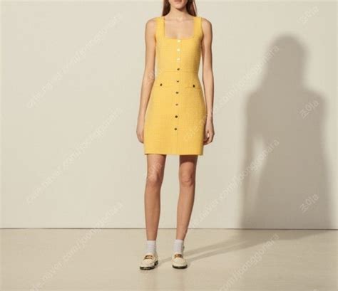 산드로 스퀘어넥 트위드 원피스 38 사이즈 티셔츠 캐쥬얼의류 중고나라