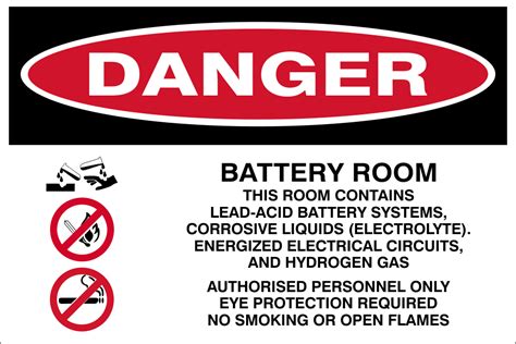 Danger Battery Room Safety Sign Dan088 Safety Sign Online