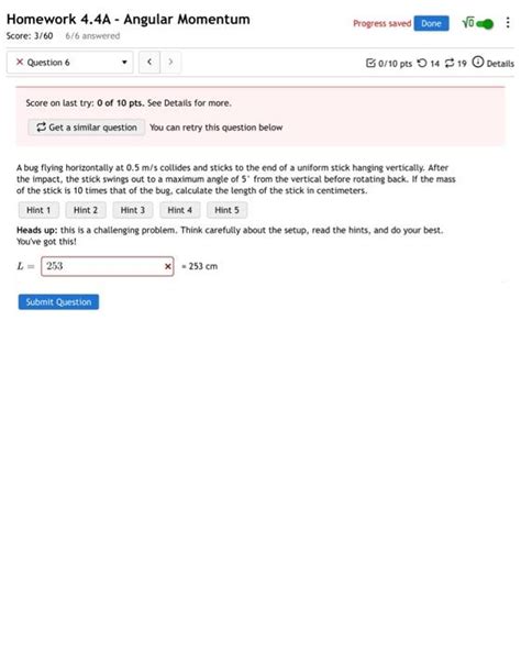 Solved A Bug Flying Horizontally At 0 5 M S Collides And Chegg