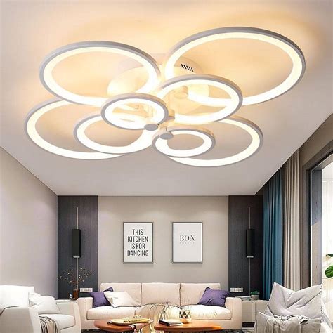 Elegant Semi Flush Mount Ceiling Lights With Unique Overlapping Rings Dazuma