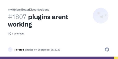 Plugins Arent Working · Issue 1807 · Mwittrienbetterdiscordaddons