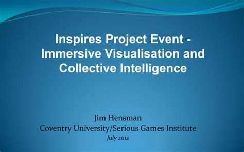 Inspires Project Immersive Visualisation Event Pdf Social