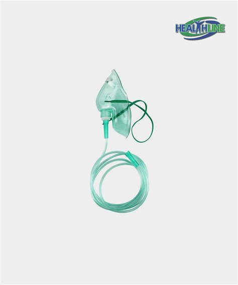 Adult Oxygen Mask With Tubing Elastic Strap Cert Health