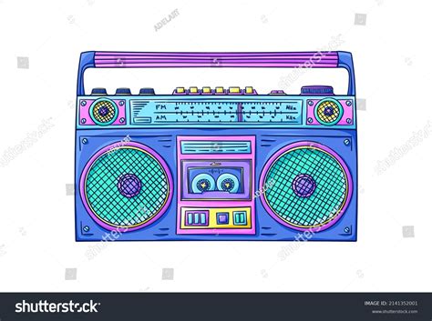 Boombox 그림 카세트 플레이어 레트로 카세트 스톡 벡터로열티 프리 2141352001 Shutterstock