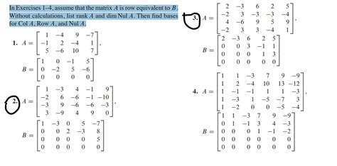 in exercises 1 4 assume that the matrix a is row