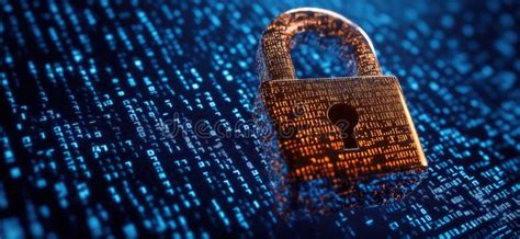 Digital Padlock Symbolizing Cybersecurity And Data Protection In A