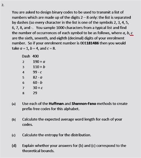 You Are Asked To Design Binary Codes To Be Used To Chegg