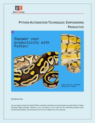 Python Automation Techniques Pdf