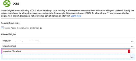 Preflight Response Is Not Successful In Capacitor Ios Platform Capacitor Ionic Forum