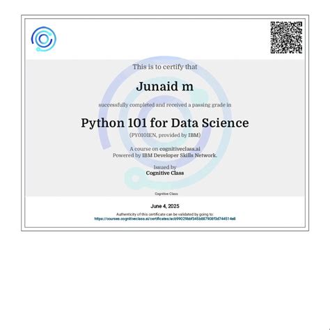 Excited To Share That Ive Successfully Completed The Python 101 For Data Science Course By Ibm