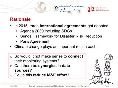 Synergies In Monitoring The Sdgs Sendai Framework And Paris Agreement Timo Leiter Giz Pptx