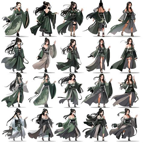 Premium Vector 2d Game Sprite Of 20 Tiny Beautiful Women With Long B