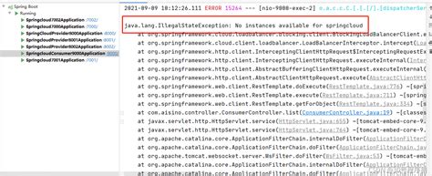 springcloud项目实现负载均衡时报错：java lang illegalstateexception no instances
