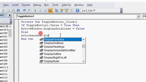 Excel Vba Programming Toggled Button Control Youtube