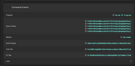 Explorer Display Of Pubkeys For Serums Consumeevents Instructions