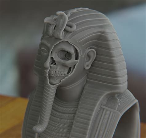 3d Replica Of The Tutankhamun Skull Statue 3d Print Model 3d Model 3d