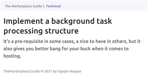 Implement A Background Task Processing Structure The Marketplace Guide