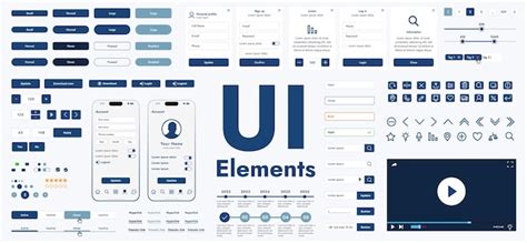 A Set Of Modern Web Interface Elements Premium Ai Generated Vector