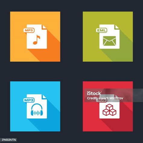 Mp3 파일 문서 Eml 및 3ds 아이콘을 설정합니다 벡터 가득 찬에 대한 스톡 벡터 아트 및 기타 이미지 가득 찬 검은