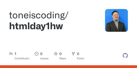 Github Toneiscodinghtmlday1hw