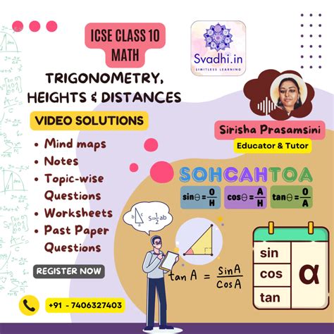 Course Icse Class 10 Math Trigonometry And Heights And Distances