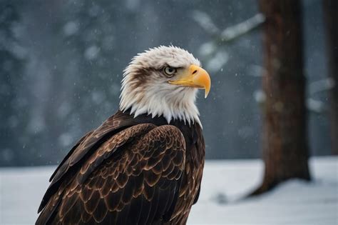 Close Up View Of Eagle In The Wild Premium Ai Generated Image