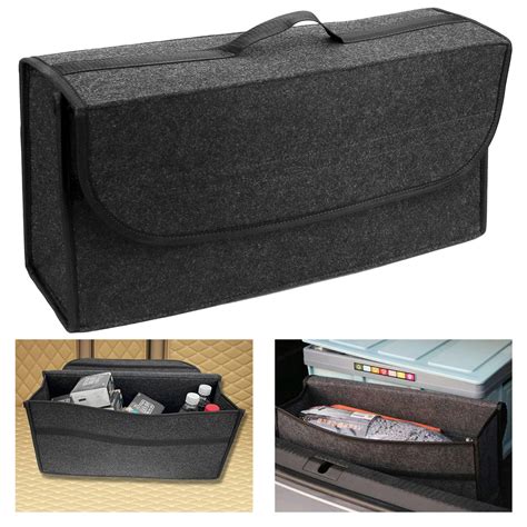 Car Storage Bag Anti Slip Storage Box Car Trunk Organizer Soft Felt