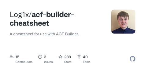 Github Log1xacf Builder Cheatsheet A Cheatsheet For Use With Acf