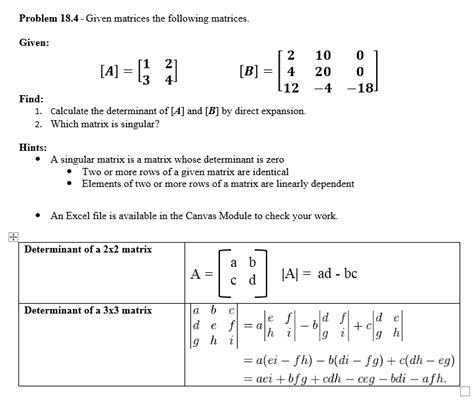 Solved Problem Given Matrices The Following Matrices Chegg Com