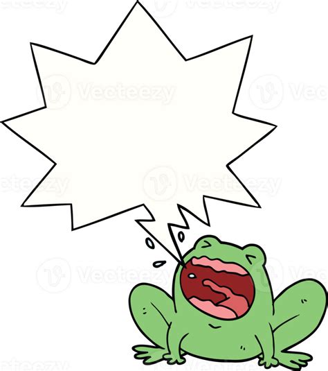 Cartoon Frog Shouting With Speech Bubble 44936140 Png