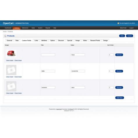 Opencart Custom Product Fields V4 Vqmod Opencart Custom Product Fields V4 Vqmod