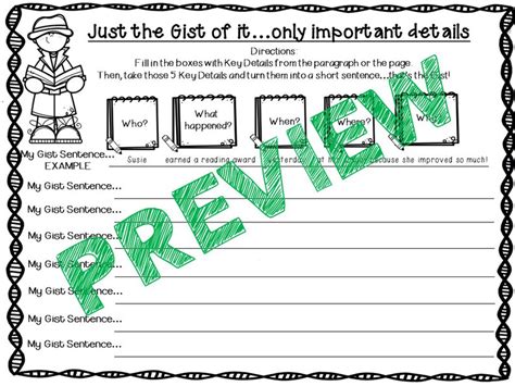 Reading Comprehension Gist Close Reading Annotating 1st 4th Homeschool Worksheets