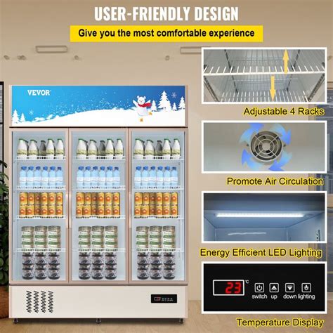 Vevor Commercial Refrigerator Display Fridge Upright Beverage Cooler