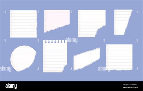Torn Ripped White Lined Scetchbook Math Note Notebook Paper Pieces
