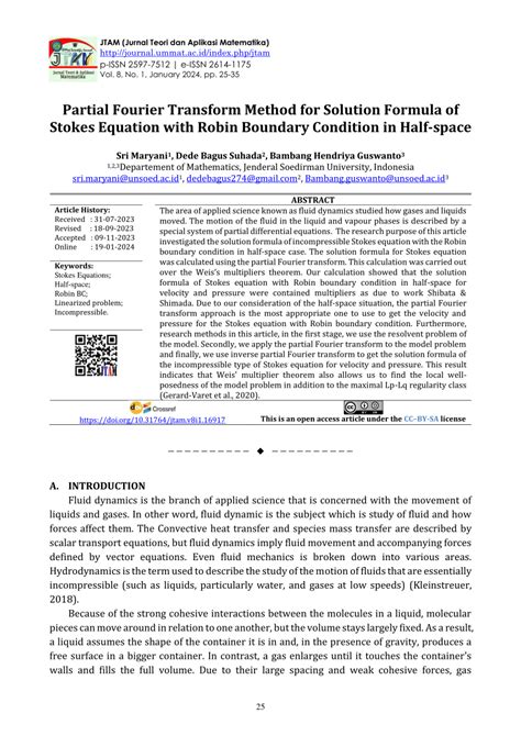 Pdf Partial Fourier Transform Method For Solution Formula Of Stokes Equation With Robin