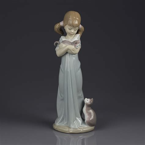 Винтажная фарфоровая статуэтка Девочка с котёнком и кошкой Lladro 5743 Dont Forget Me купить за