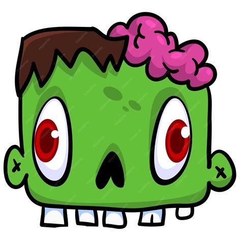 Cabeza De Zombie Enojado De Dibujos Animados Ilustración De Vector De