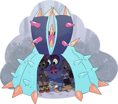 Download Toxapex Sheltering Friends From Rain Wallpaper