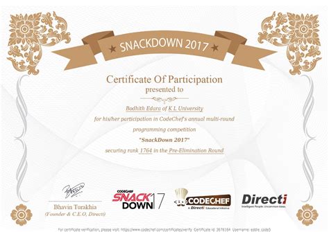 user certificate codechef