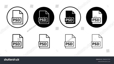 Psd File Format Icon Linear Logo Stock Vector Royalty Free 2584247703