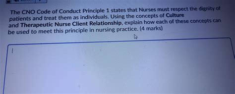 Solved The CNO Code Of Conduct Principle States That Chegg Com