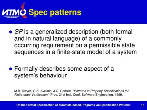 Ppt On The Formal Specification Of Automata Based Programs Via Specification Patterns